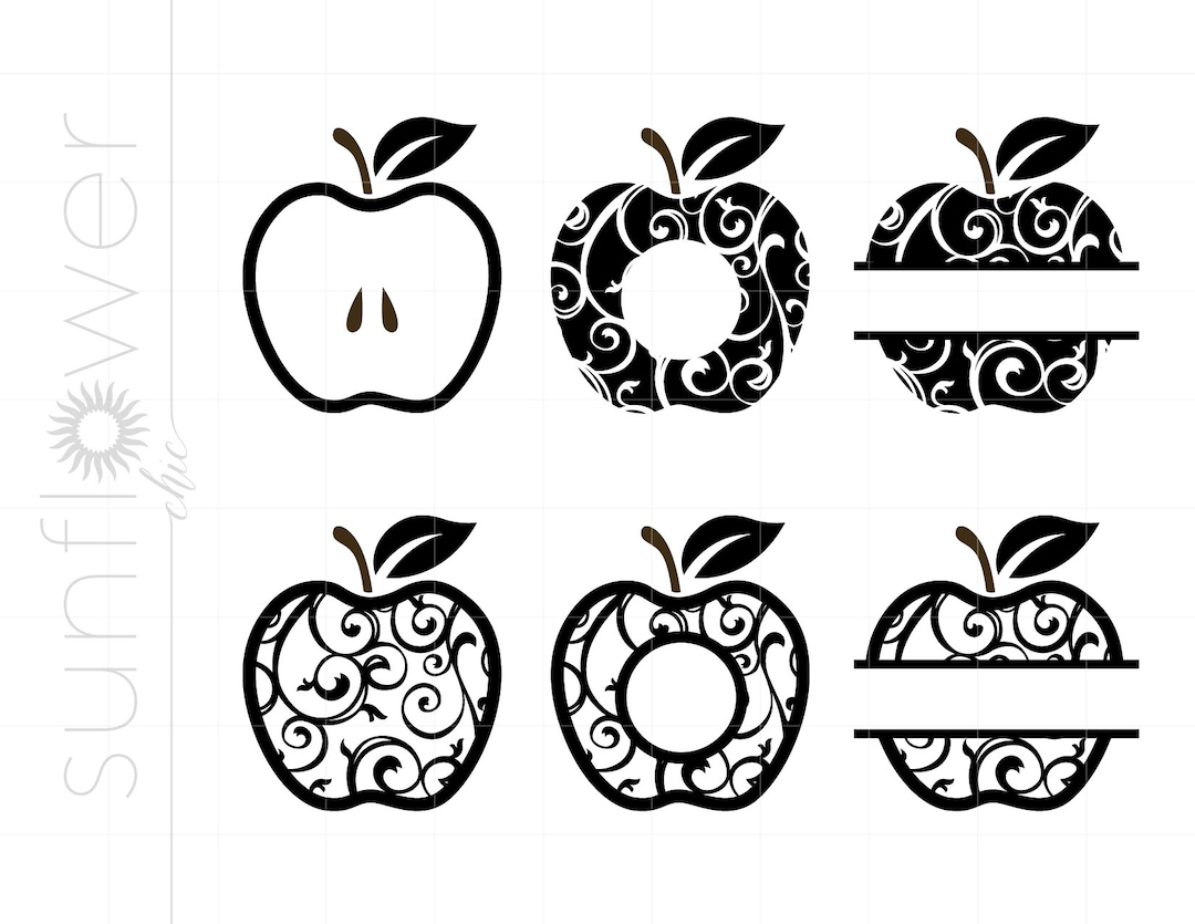 Apple Svg | Apple Monogram Svg Cut Files | Apple Name Frame Cricut ...