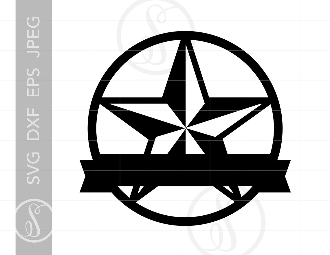 Texas Star Monogram Design SVG Star Monogram Template - Etsy