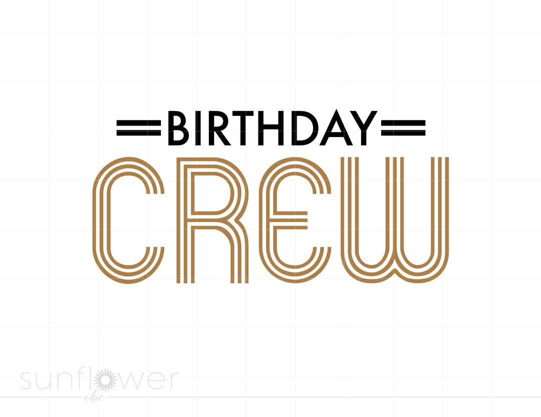 Birthday Crew SVG Cricut Silhouette, Retro Birthday Crew Svg Shirt Art ...