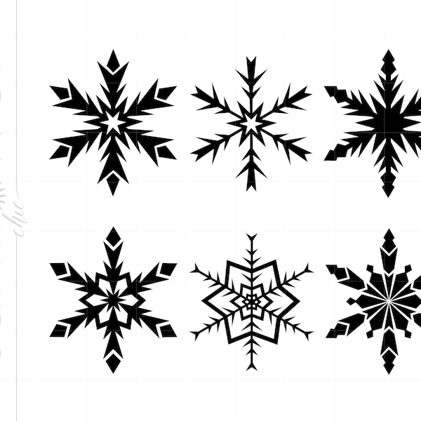 Frozen Snowflake Vector - Etsy