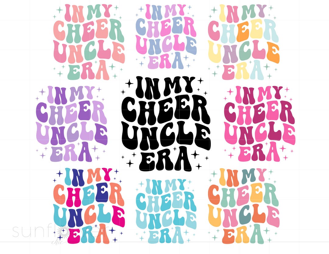 In My Cheer Uncle Era Svg, Groovy Letters Cheer Uncle Shirt Svg ...
