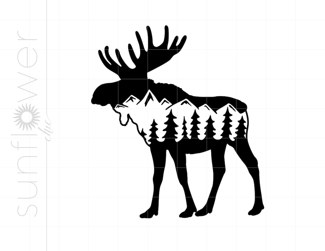 Moose SVG | Moose Mountains Svg | Moose Silhouette Cricut Cut File ...
