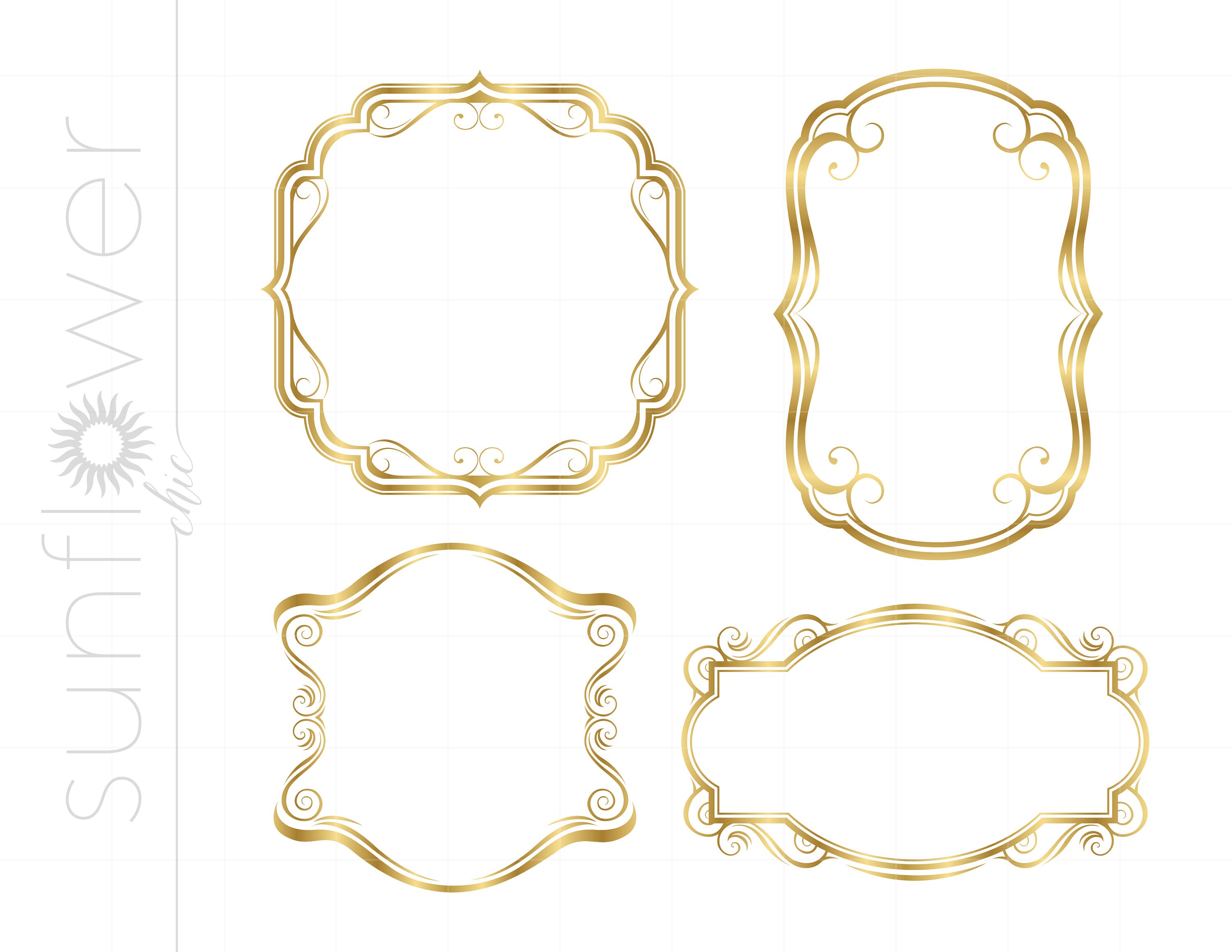 Gold Victorian Frames SVG Eps Jpeg Frames Svg Cut Files - Etsy