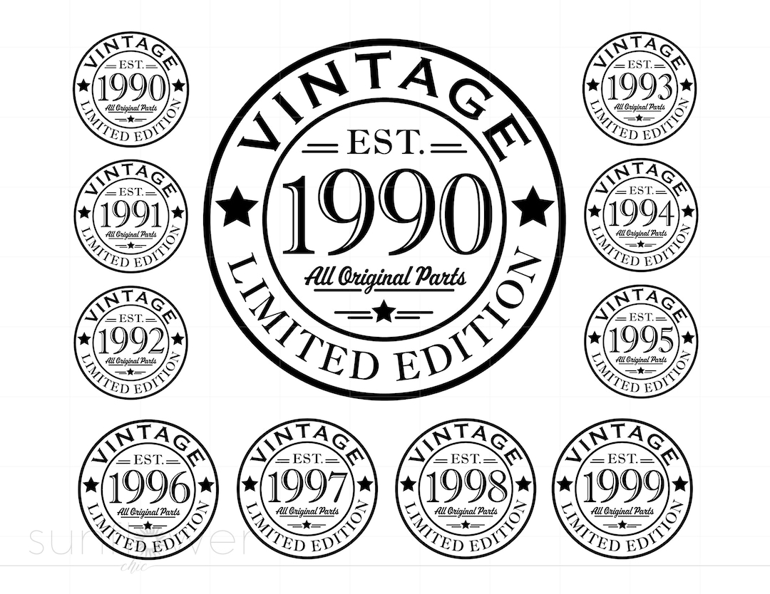 Vintage 1990's SVG Bundle, 1990-99 SVG Downloads, All Original Parts ...