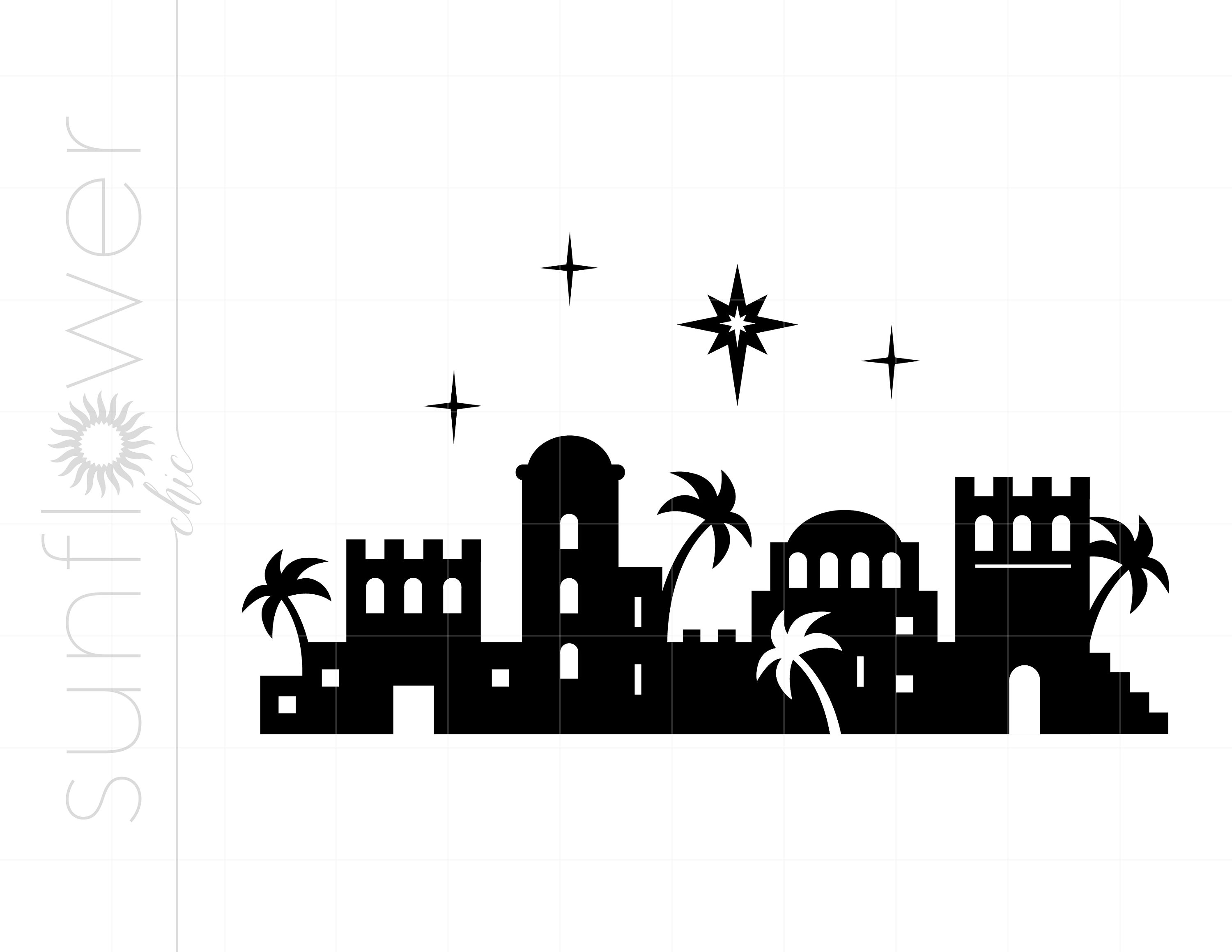 Biblical Town SVG Clipart Bethlehem Jerusalem Silhouette Cut - Etsy Ireland