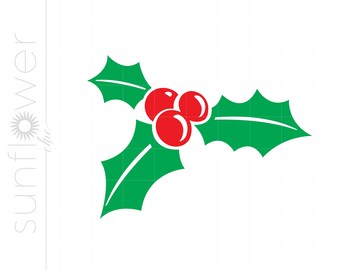 Christmas Holly SVG, PNG - Etsy