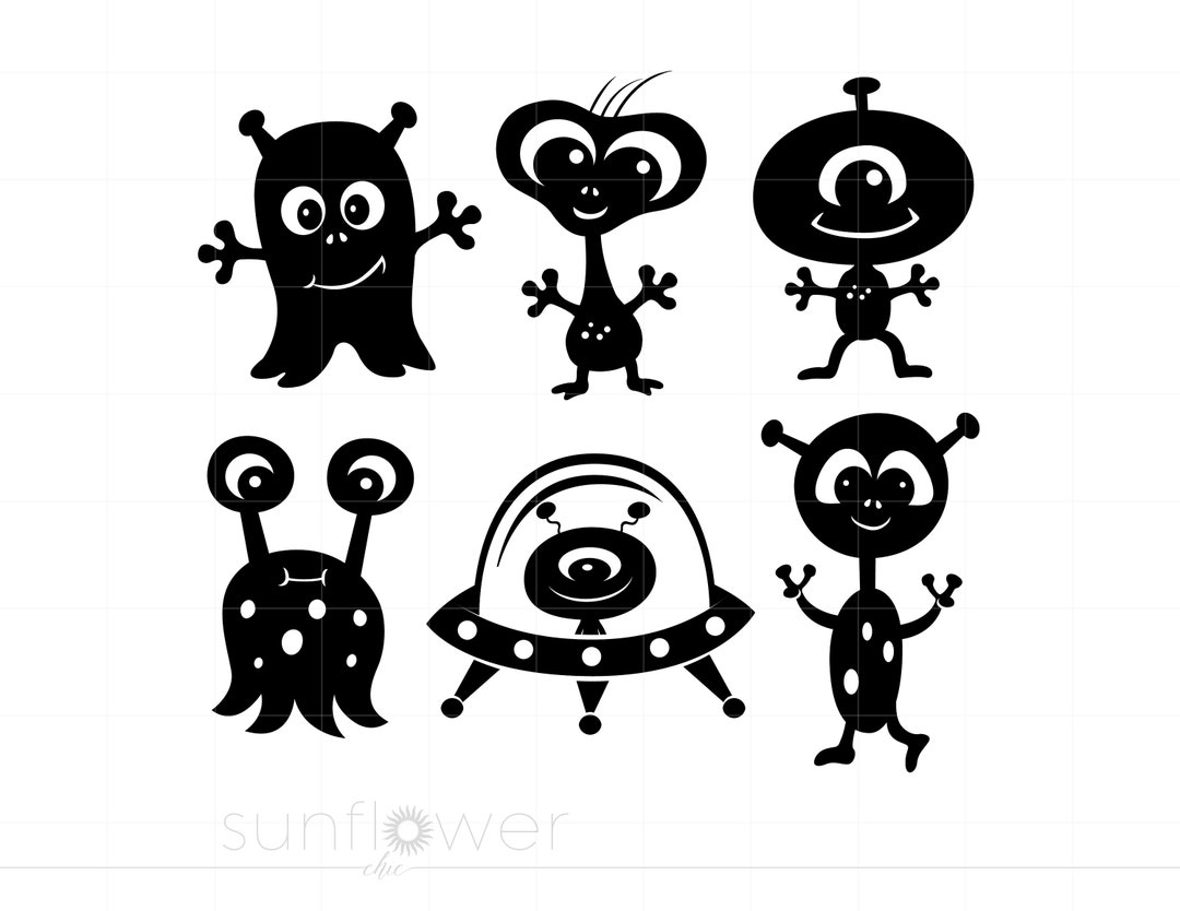 ALIEN Svg Cut File Clipart Downloads, Aliens Svg Dxf Pdf Cut Files for ...