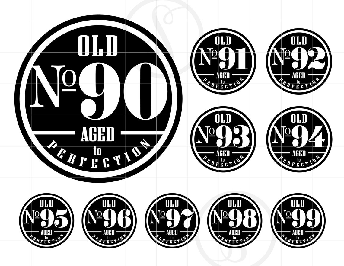 Old No 90-99 SVG 90-99 Birthday SVG Clipart Aged to | Etsy
