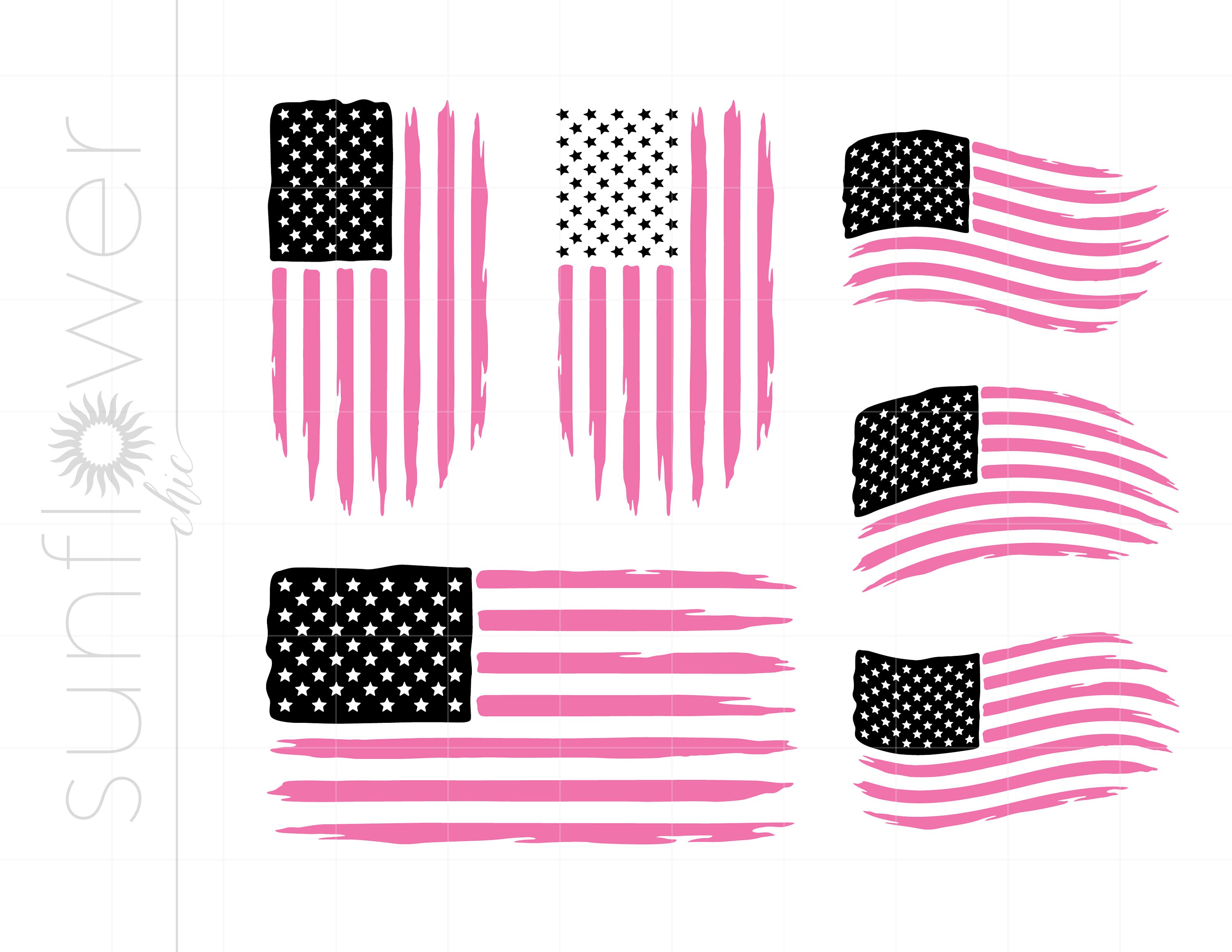 Pink American Flag Svg Distressed US Flag Svg Cut Files - Etsy
