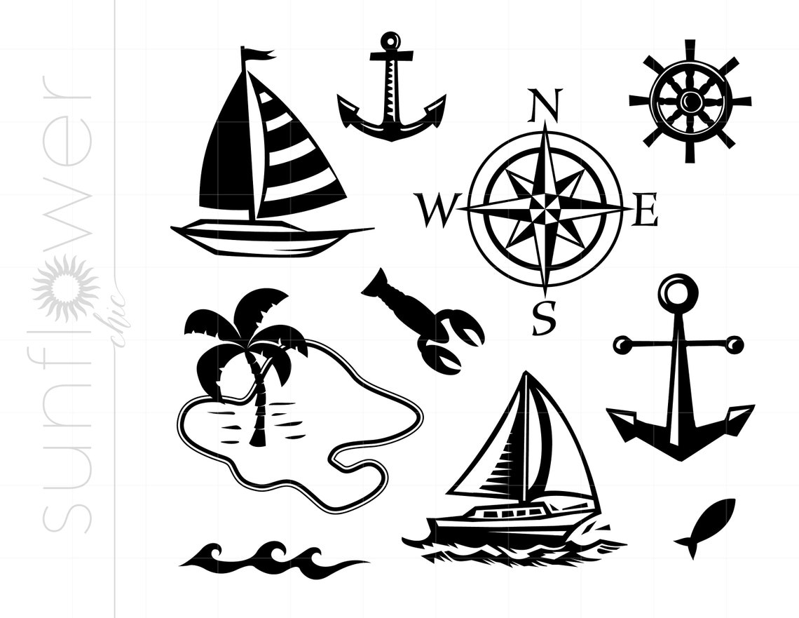 SAILING Svg Cut File Clipart Downloads Sailboat Svg Nautical - Etsy