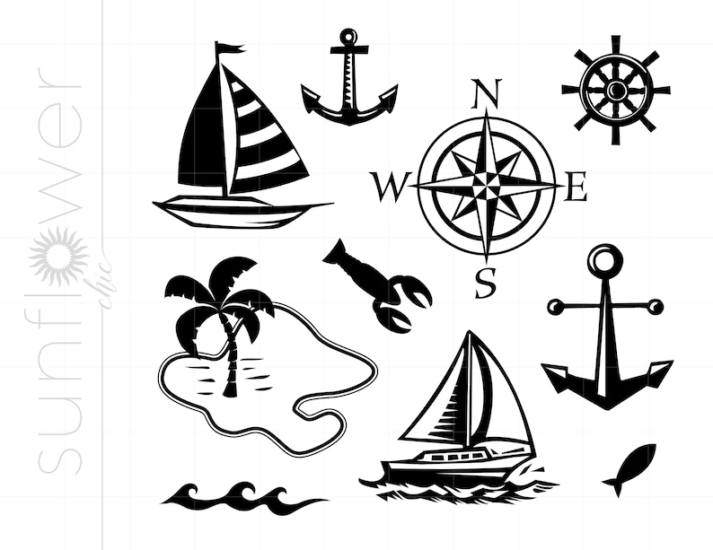 SAILING Svg Cut File Clipart Downloads Sailboat Svg Nautical - Etsy