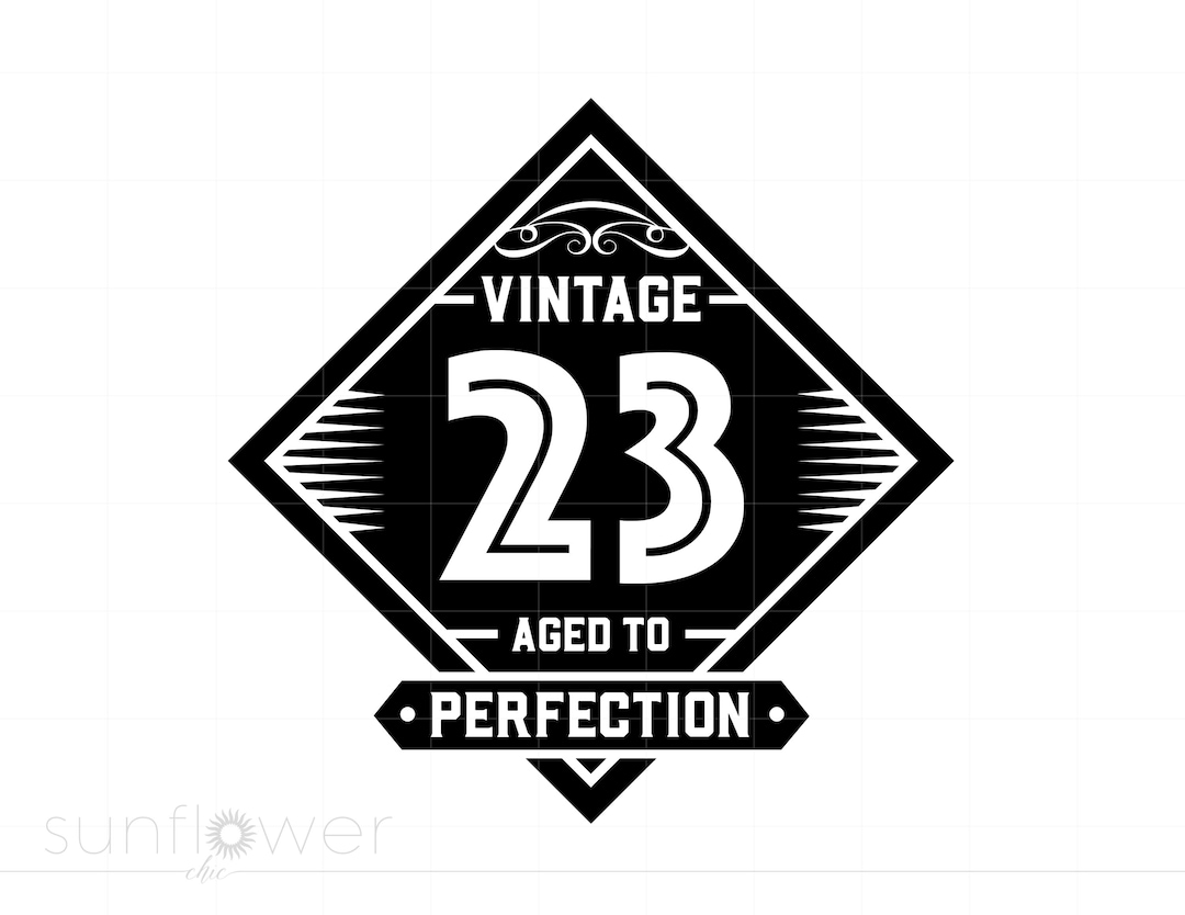 Vintage 23 Aged to Perfection Svg, 23rd Birthday Shirt Art Svg Jpg Png ...