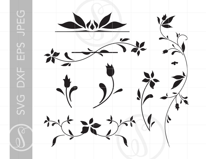 FLORAL SVG Dxf Eps Jpeg Filigree Svg Cut File Clipart | Etsy