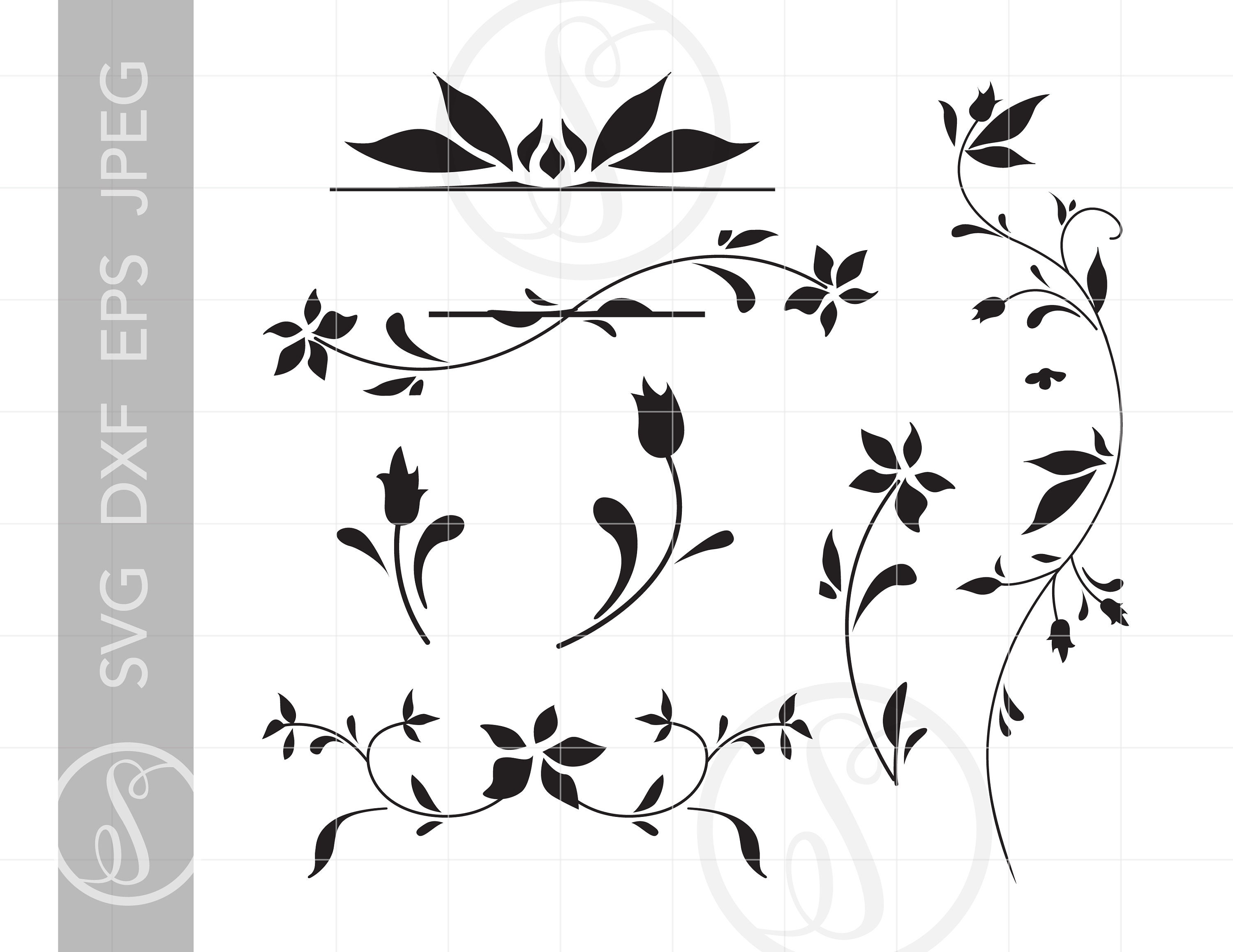 FLORAL SVG Dxf Eps Jpeg Filigree Svg Cut File Clipart | Etsy