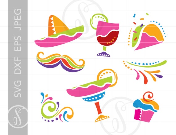Fiesta Party Clipart Svg Fiesta Svg Clipart Cut Files | Etsy