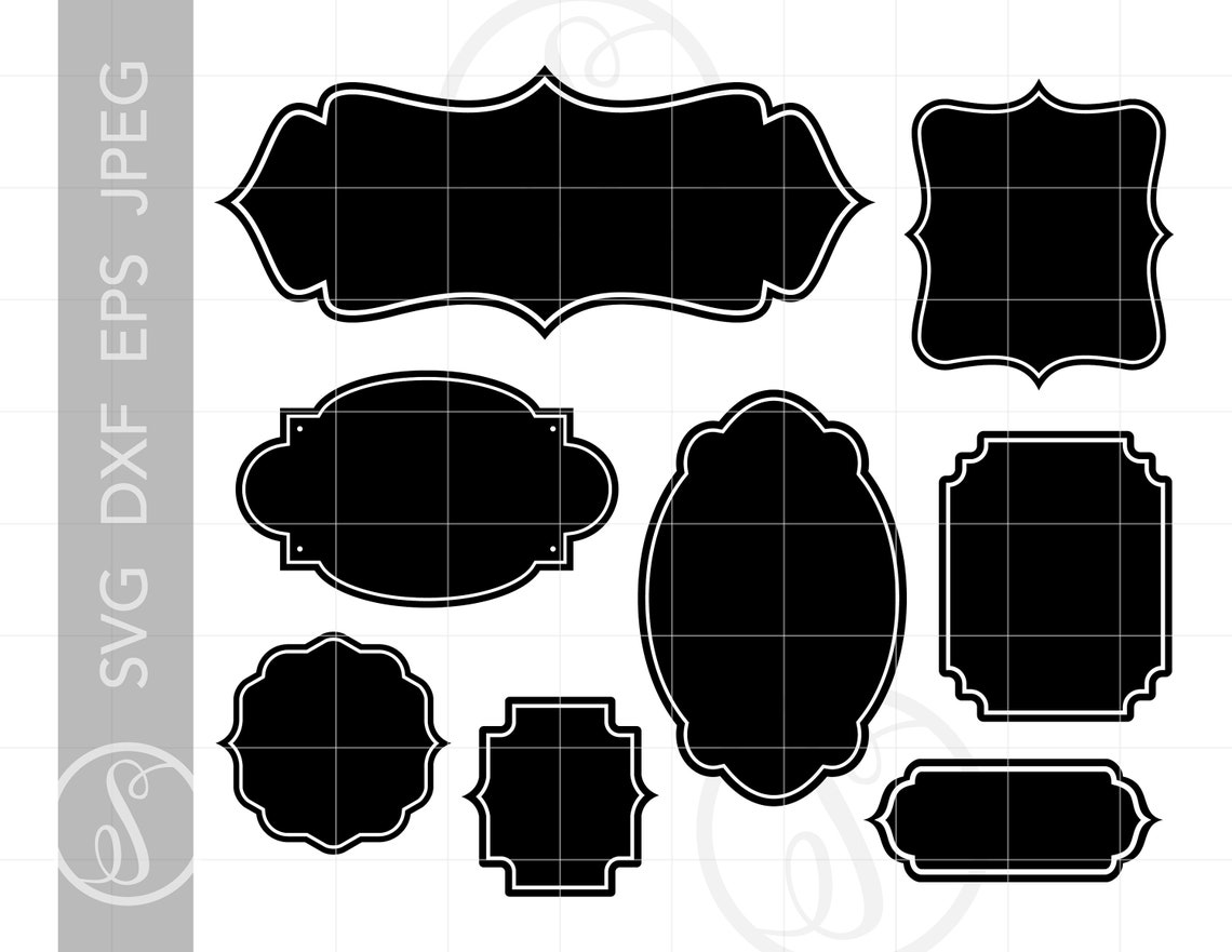 Marquee Frame Svg Cut Files Clipart Downloads Label Frames | Etsy