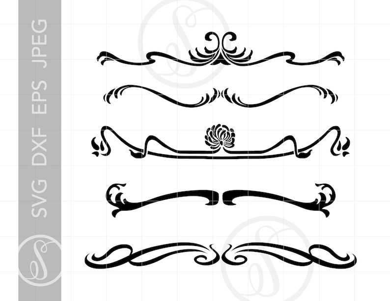 Parisian HEADERS Art SVG Dxf Eps Jpeg Parisian Header Svg - Etsy