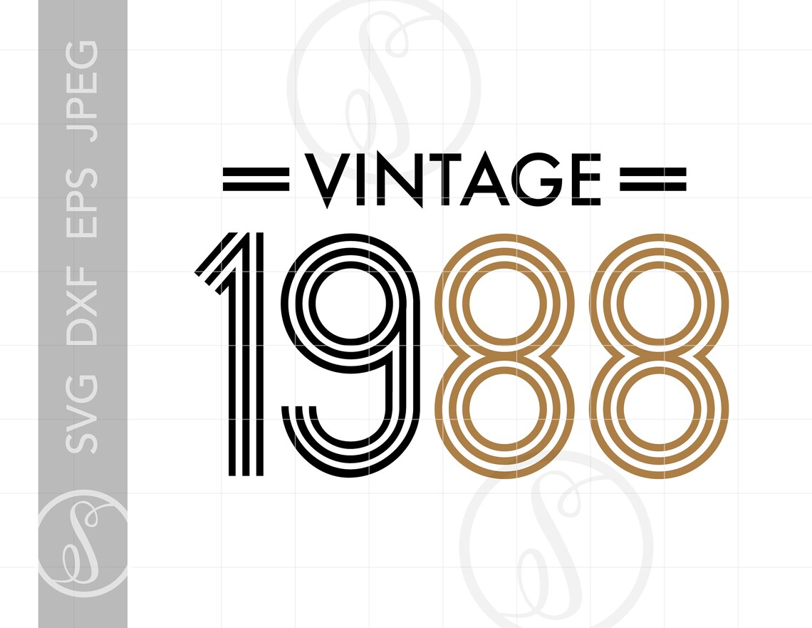 1988 Birthday SVG Vintage 1988 SVG Clipart Vintage 1988 | Etsy