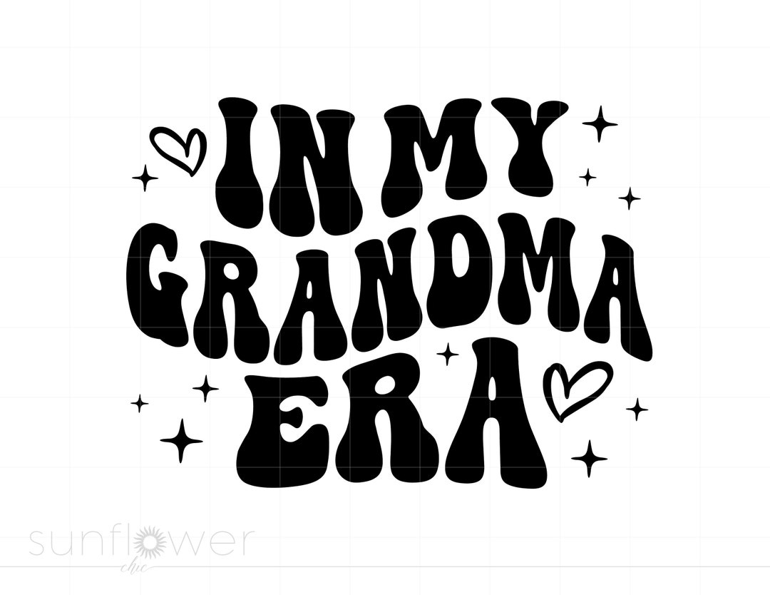 In My Grandma Era Svg Bundle, Groovy Wavy Text Grandma Shirt Gift Svg ...