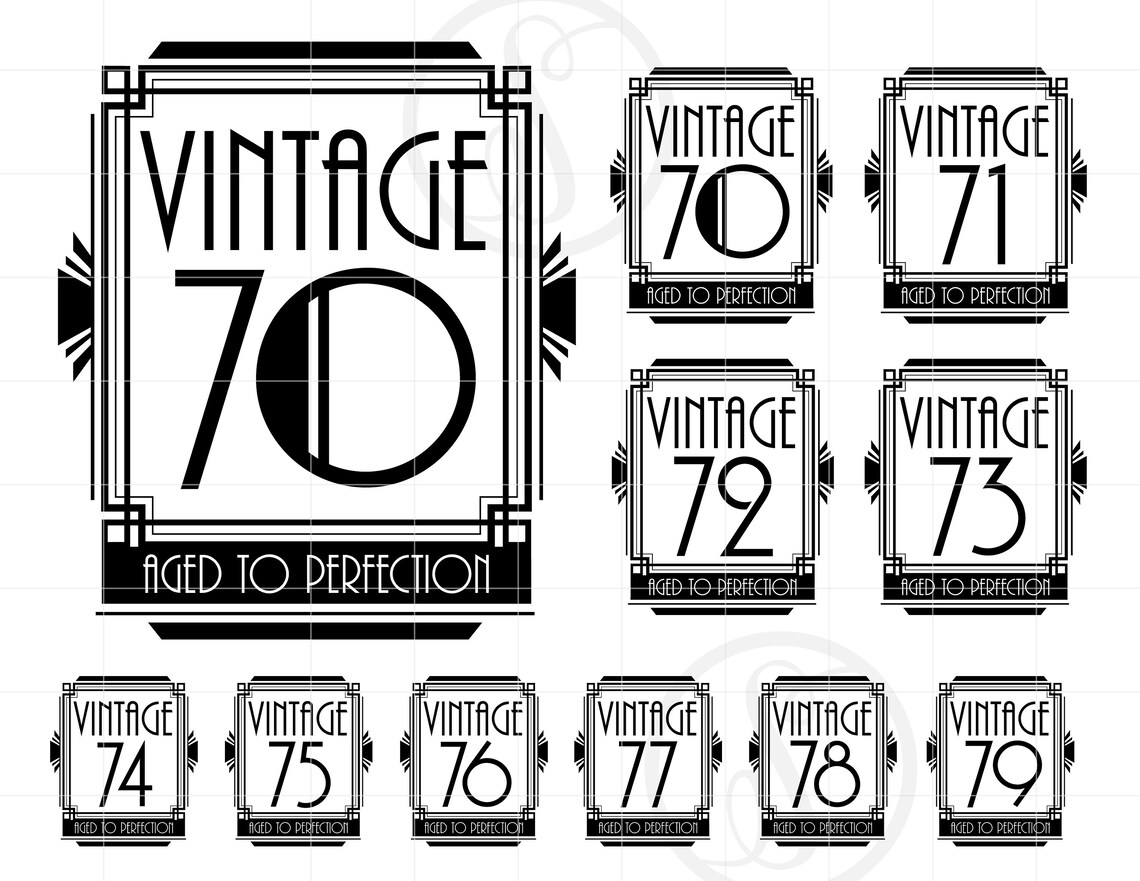 Art Deco Vintage 70-79 SVG Cut File for Cricut Art Deco | Etsy