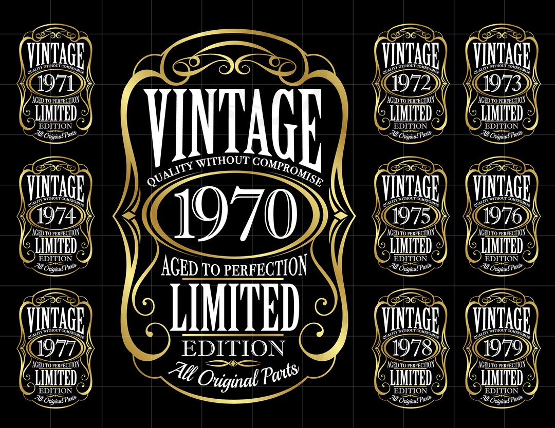 1970's SVG | Vintage 1970-79 SVG Clipart | Gold Aged to Perfection Cut ...