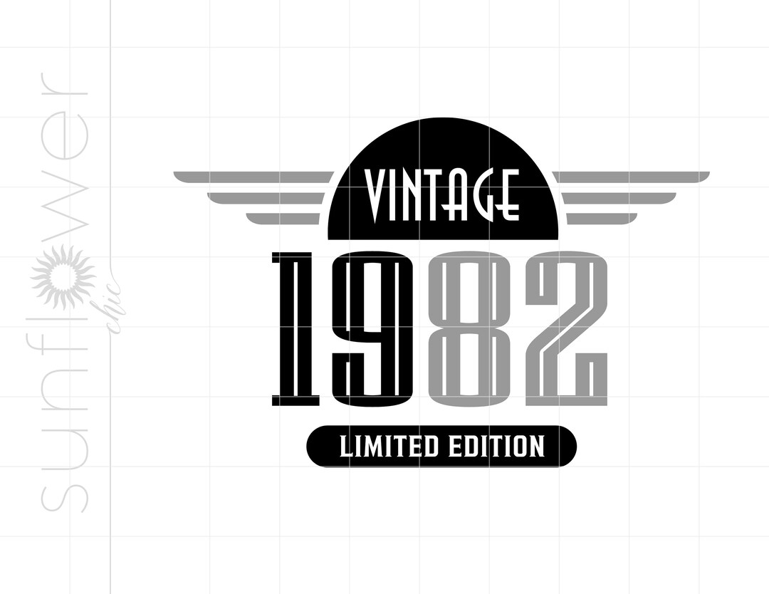 1982 Birthday SVG Downloads | Retro 1982 Birthday Cricut Silhouette Cut ...