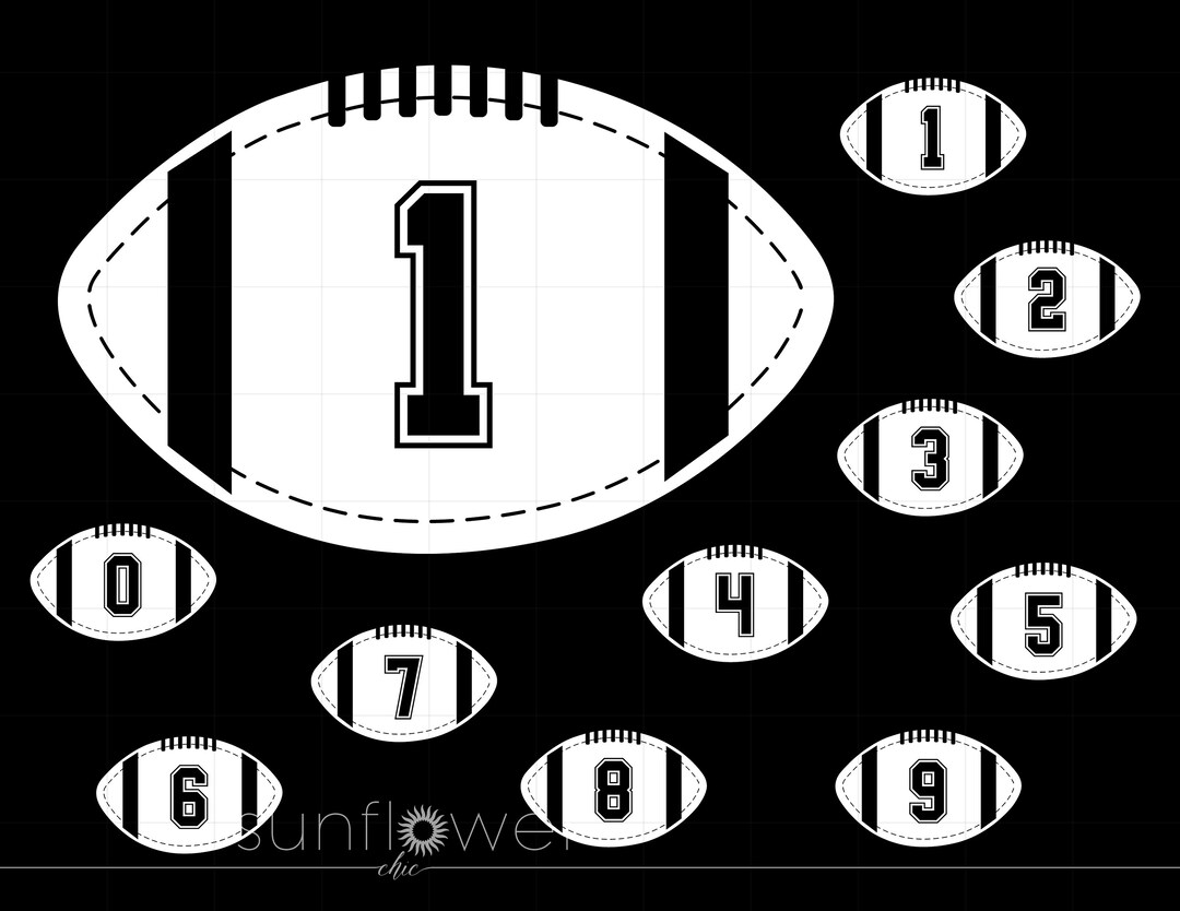 Football Numbers 0-9 SVG, Football SVG Cut File Cricut, Football Jersey ...