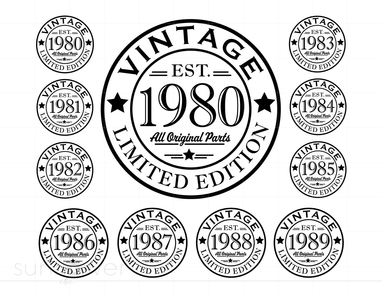 Vintage 1980's SVG Bundle, 1980-89 SVG Downloads, All Original Parts ...