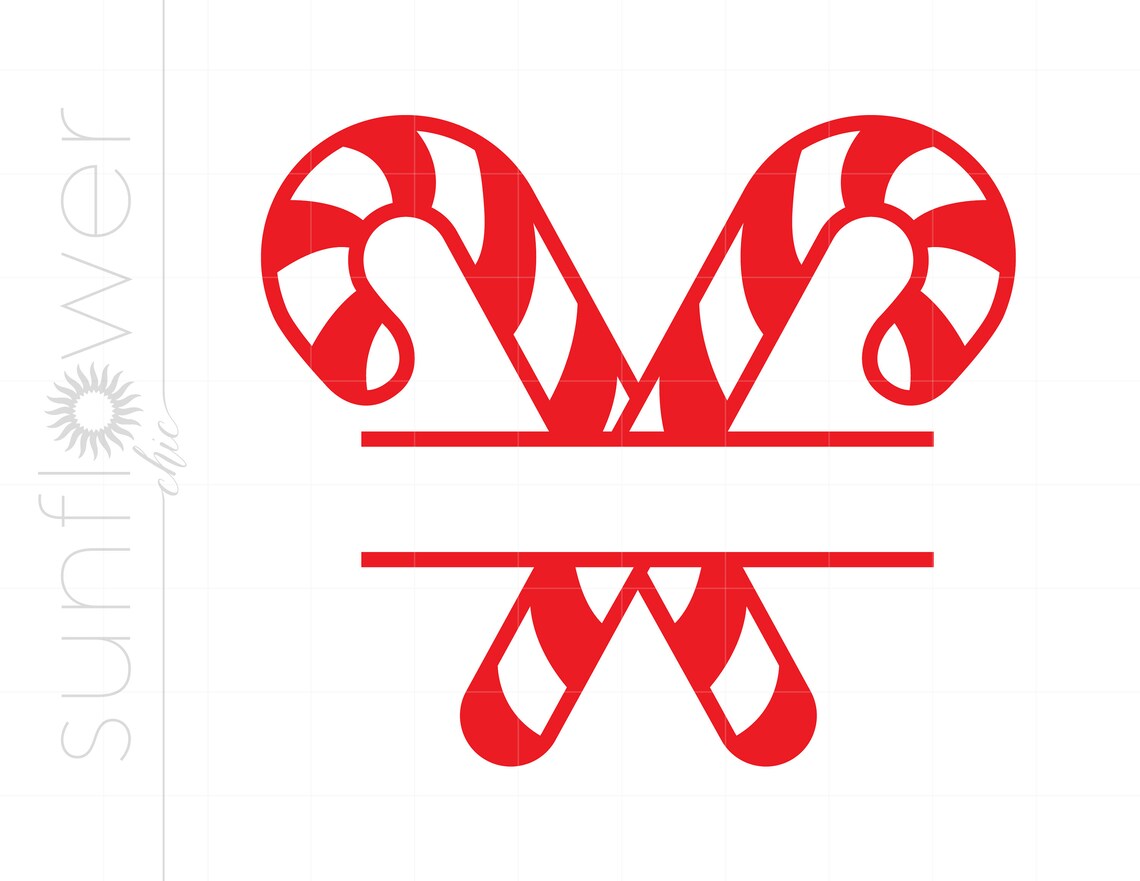 Candy Canes Split Frame SVG Candy Canes Split Frame Cut File - Etsy