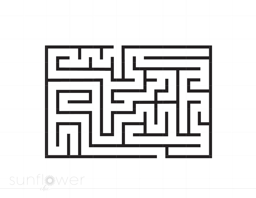 Maze SVG Download, Vector Maze Clipart, Maze Cricut Silhouette Cut File ...