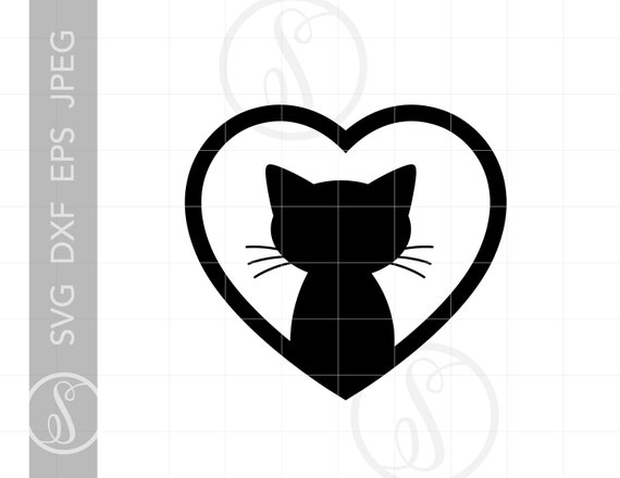 Love Cats Heart SVG Love Cats Heart Clipart Love Cats | Etsy