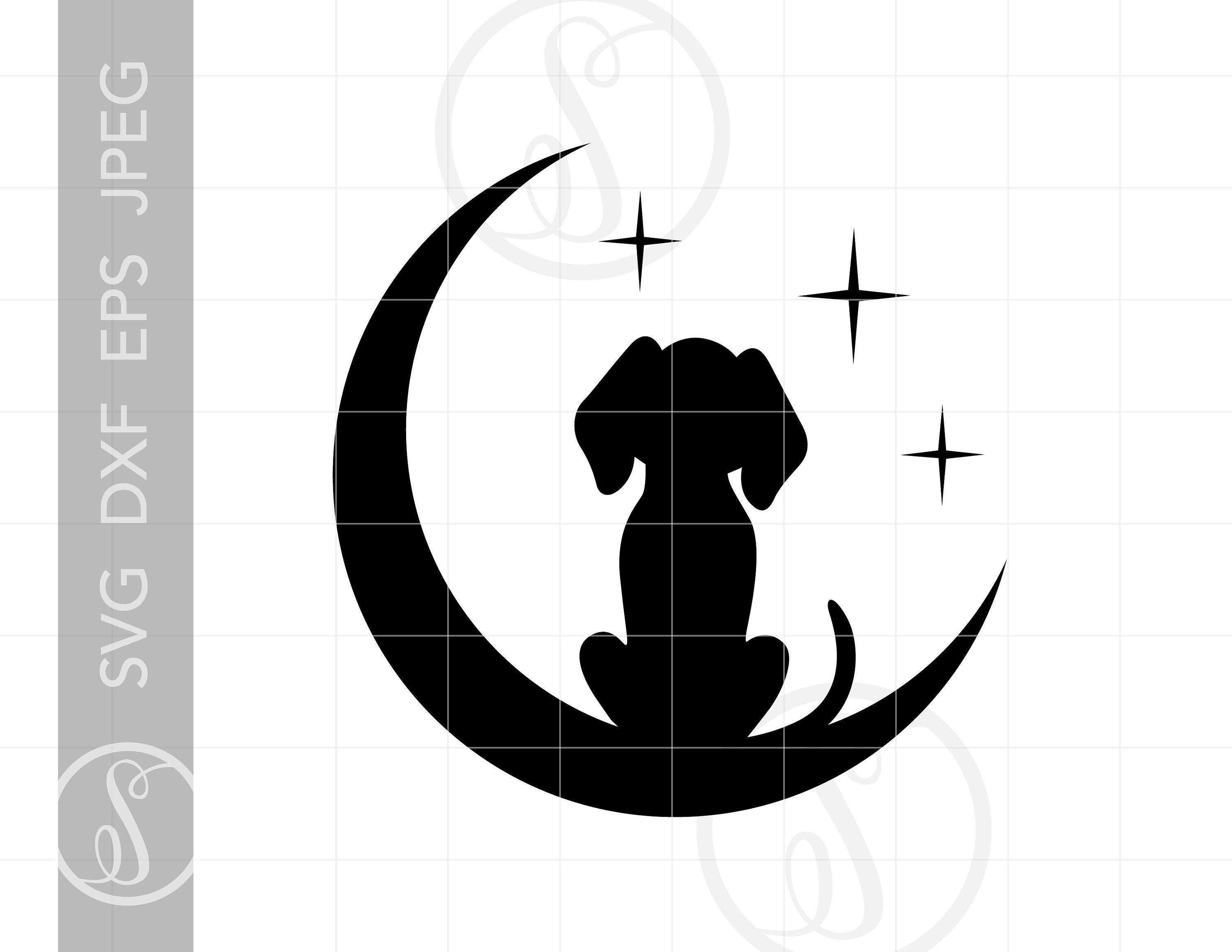 Dog Moon SVG Dog Moon Clipart Dog Moon Silhouette Cut File - Etsy