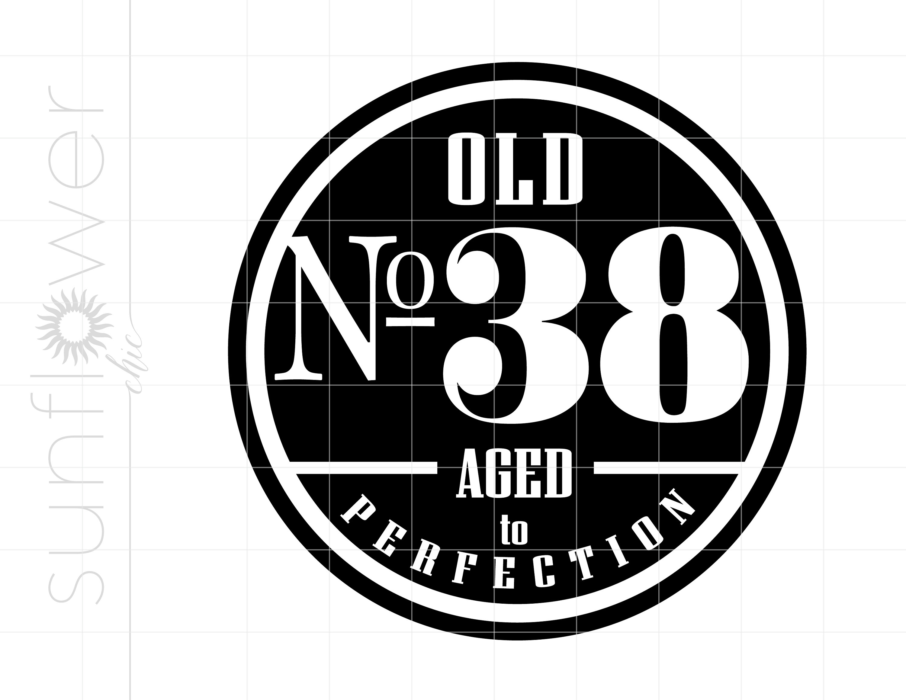 Old Number 38 SVG Clipart | 38th Cut File for Cricut | Old No. 38 Aged ...