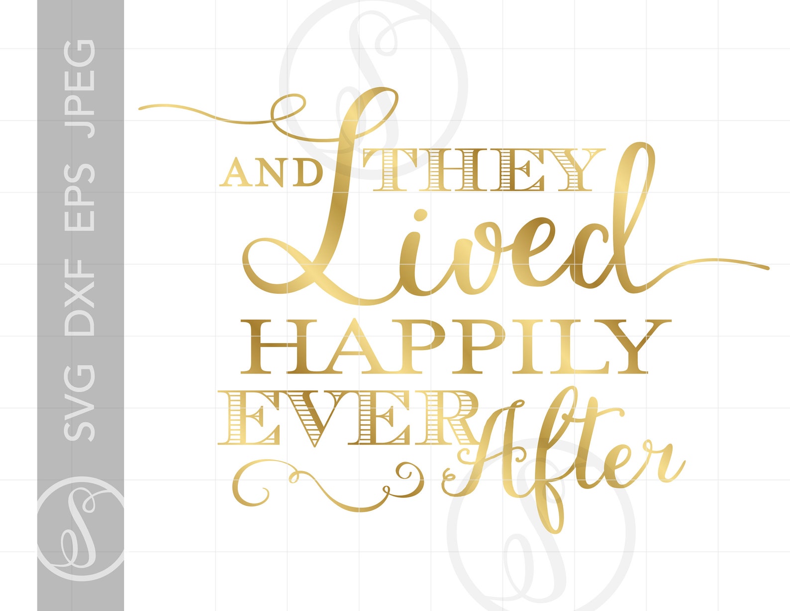 Gold Happily Ever After Script Quote Svg File Wedding Signs | Etsy