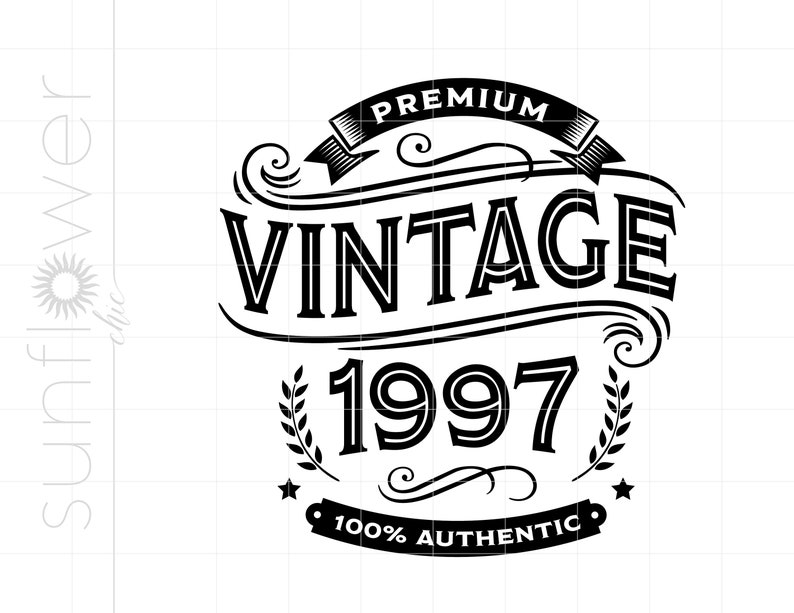 1997 Birthday SVG Downloads, Born in 1997 Svg, Vintage 1997 Birthday ...