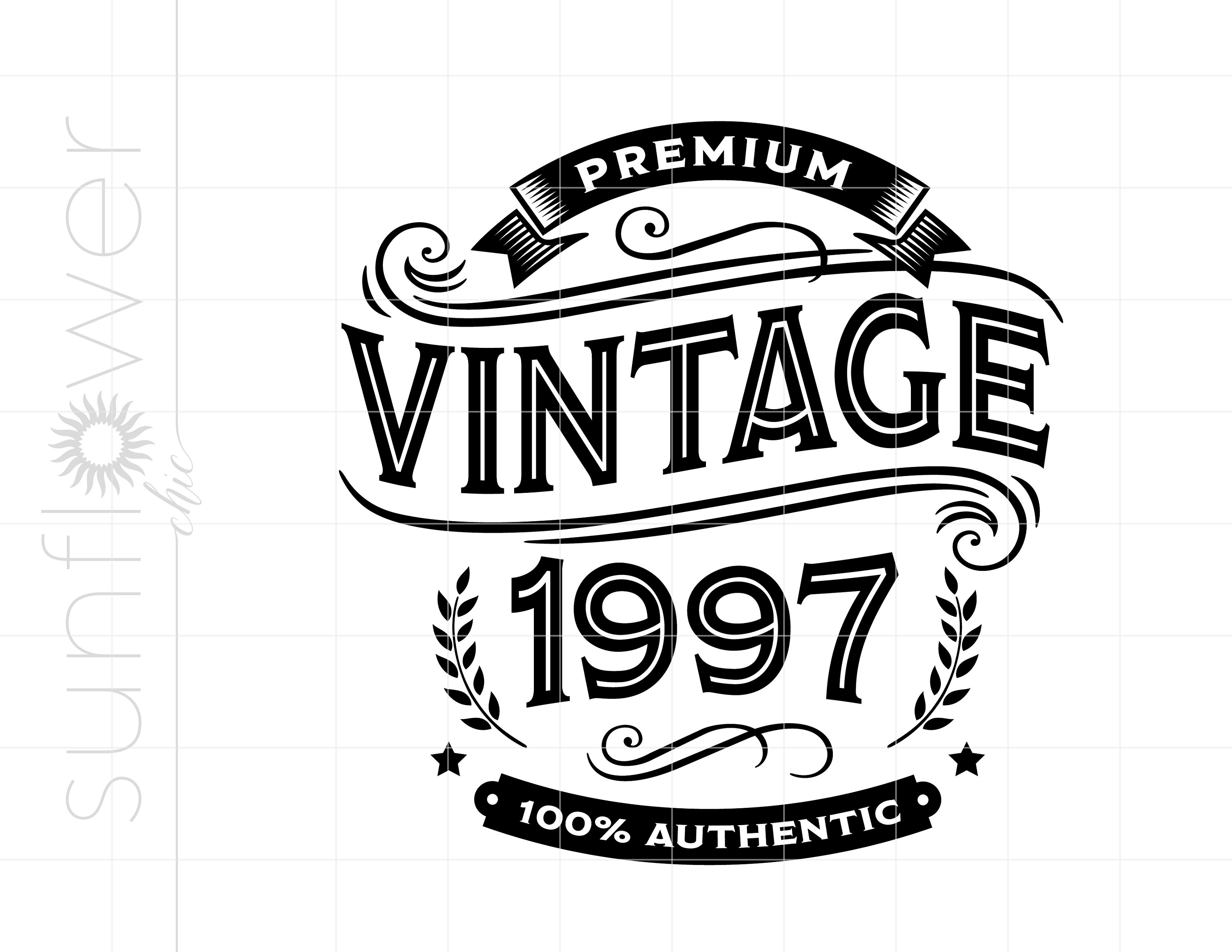 1997 Birthday SVG Downloads, Born in 1997 Svg, Vintage 1997 Birthday ...