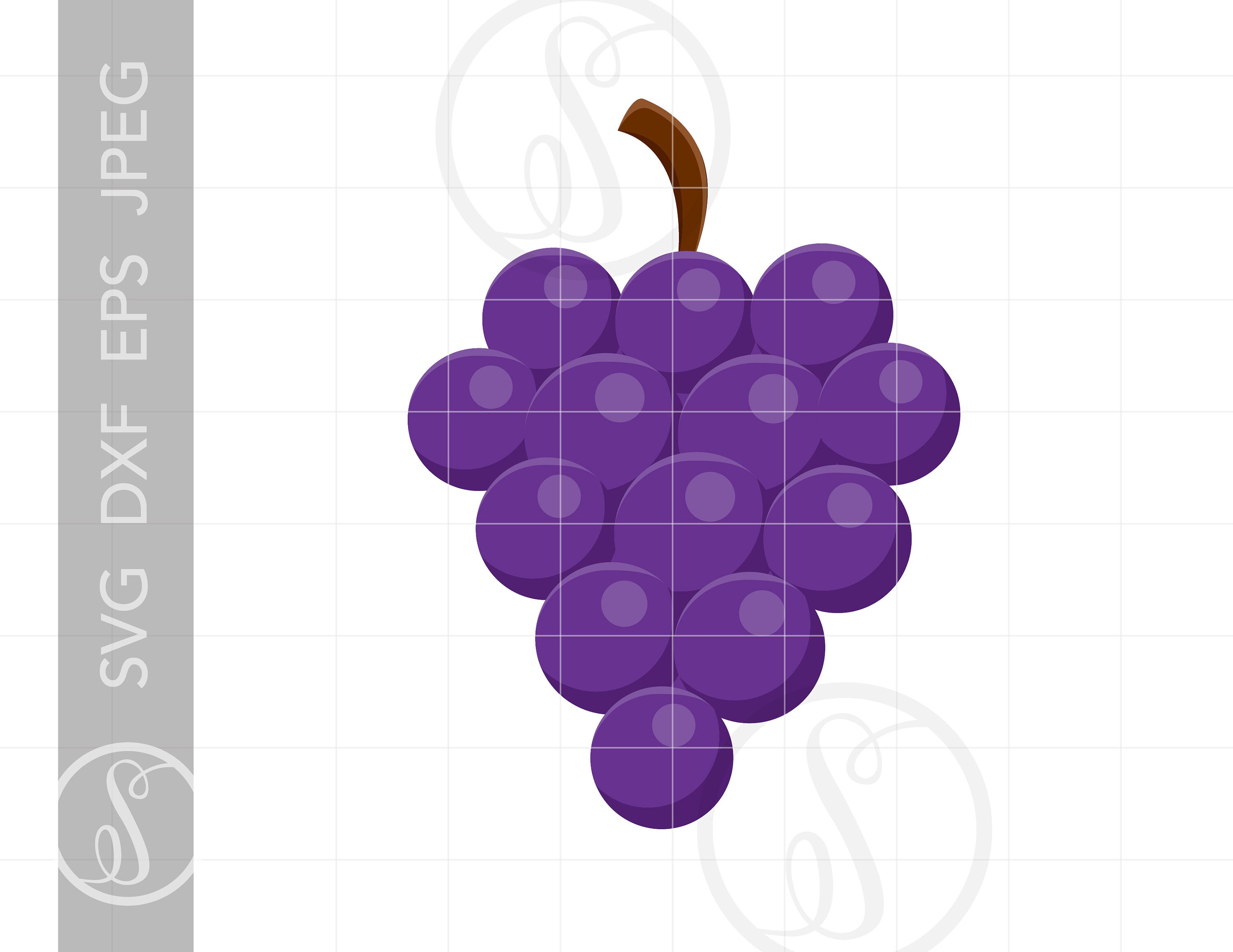 Grapes SVG Vector Grapes Clipart Grapes Silhouette Cut - Etsy India