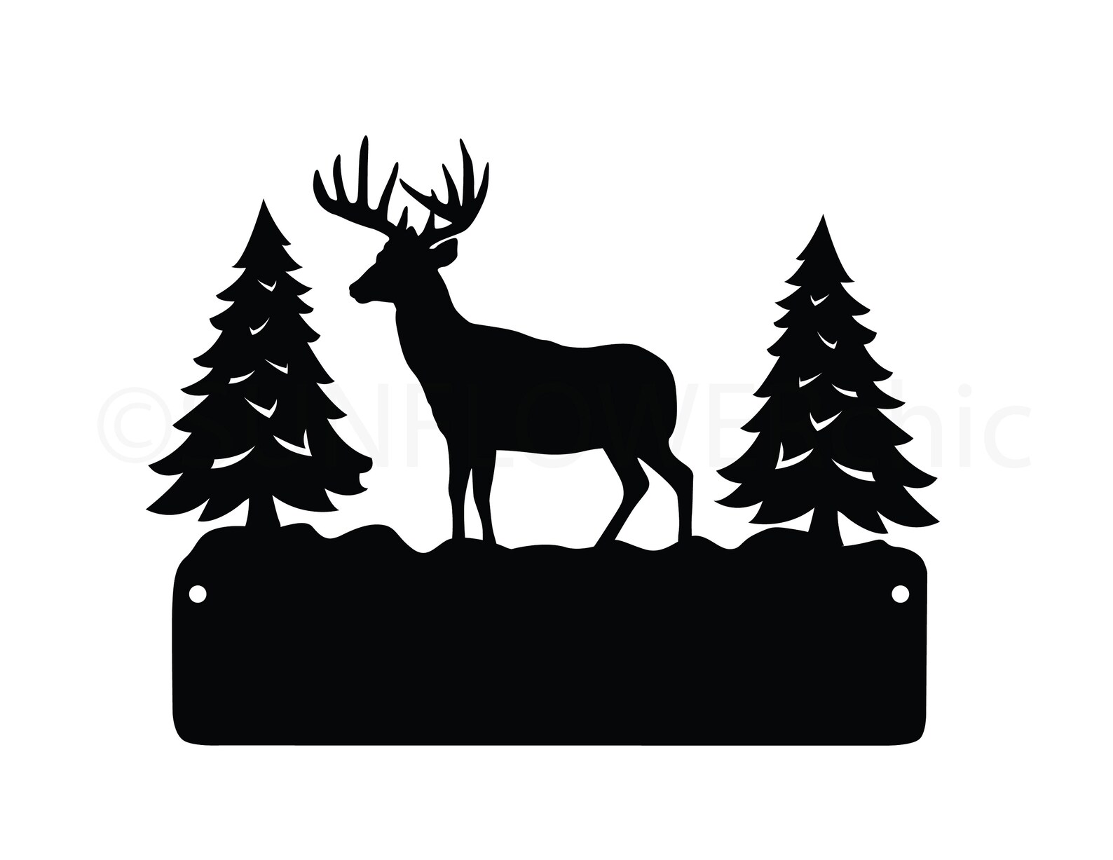 Deer Sign Template SVG Cut File Deer Silhouette Download - Etsy