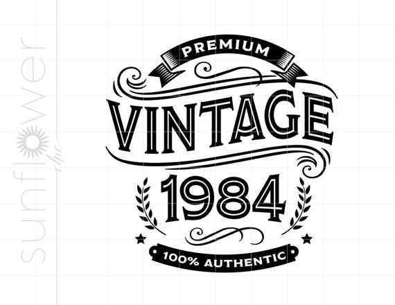 Premium Vintage 1984 SVG Downloads 1984 Birthday Whiskey | Etsy