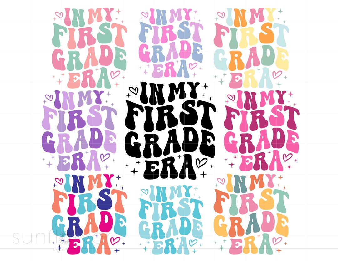 In My First Grade Era SVG Bundle, Groovy Letters 1st Grade Svg, Teacher ...