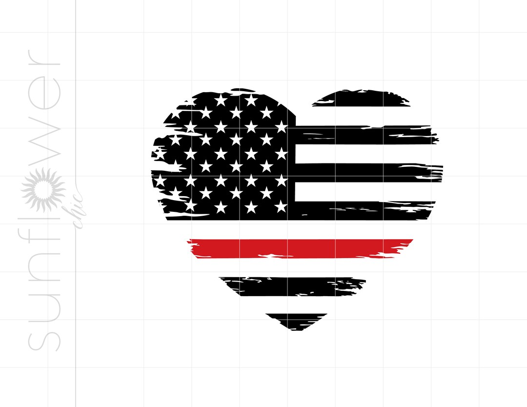 Fireman Flag Heart Svg | Firefighter Flag Heart Svg Cut Files | Fireman ...
