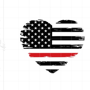 Fireman Flag Heart Svg | Firefighter Flag Heart Svg Cut Files | Fireman ...