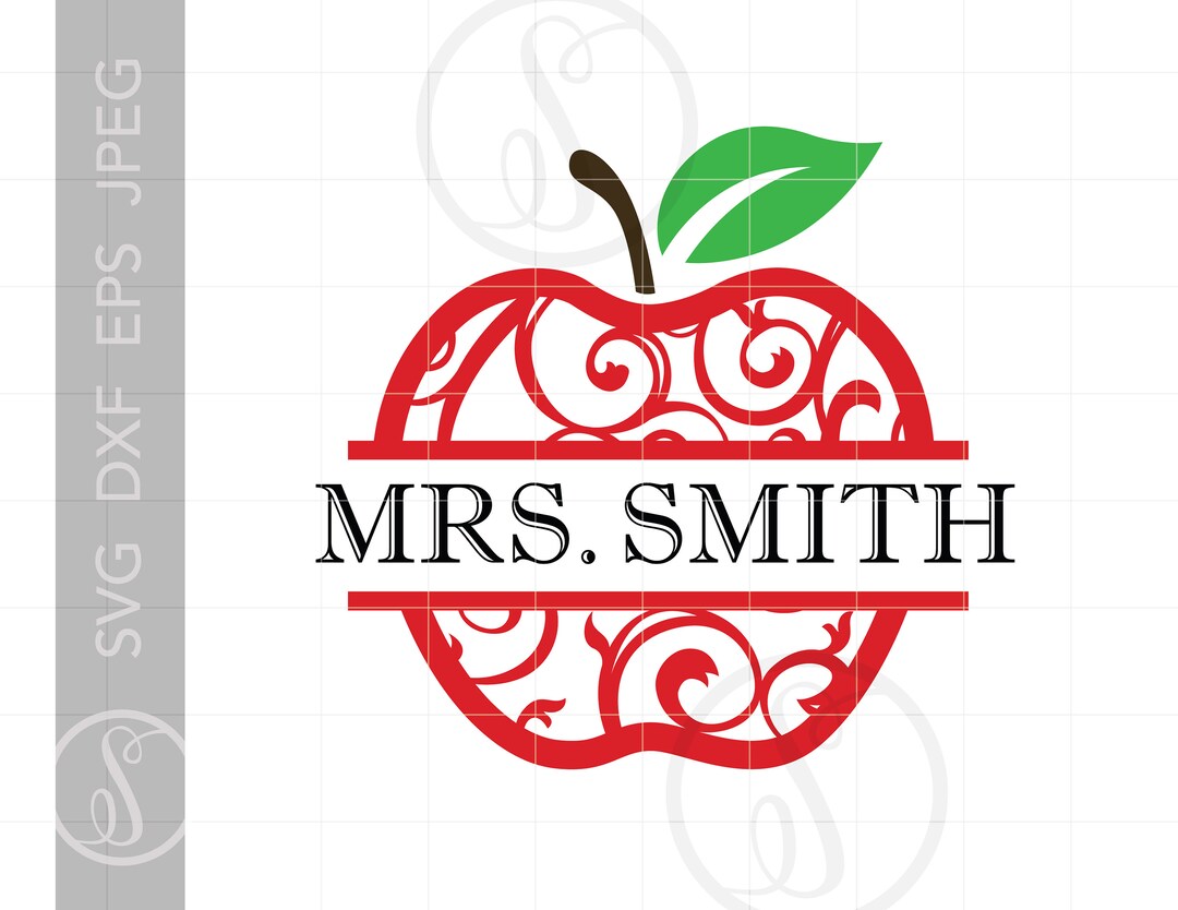Apple Split Frame SVG Filigree Apple Split Frame Clipart Apple Cut File ...
