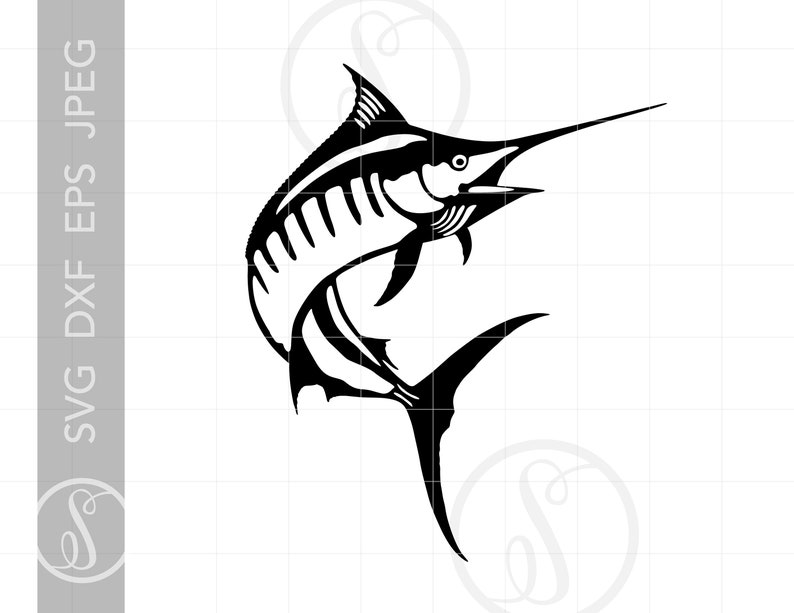 Marlin SVG Swordfish Clipart Marlin Silhouette Cut File - Etsy