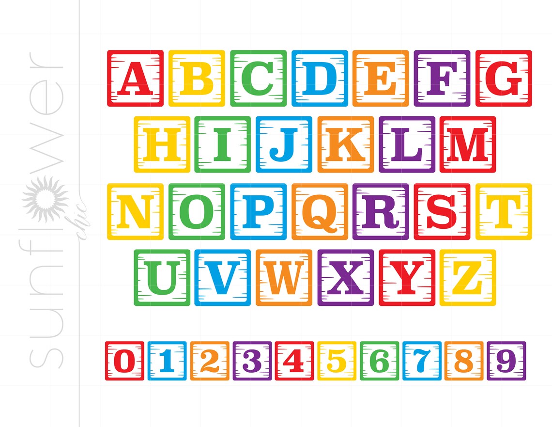 Alphabet Blocks SVG Alphabet Block Cut Files Vector - Etsy