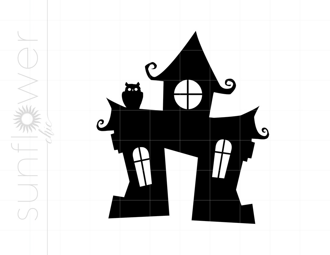 Haunted House SVG | Halloween Svg | Haunted House Silhouette Cut File ...