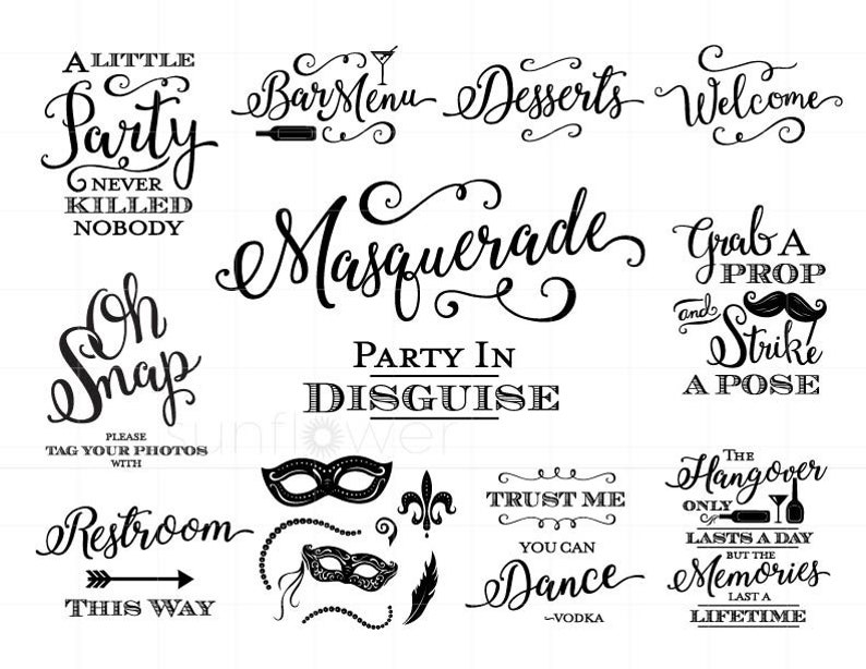 Masquerade SVG Bundle Masquerade Party Sign Svg Masquerade - Etsy