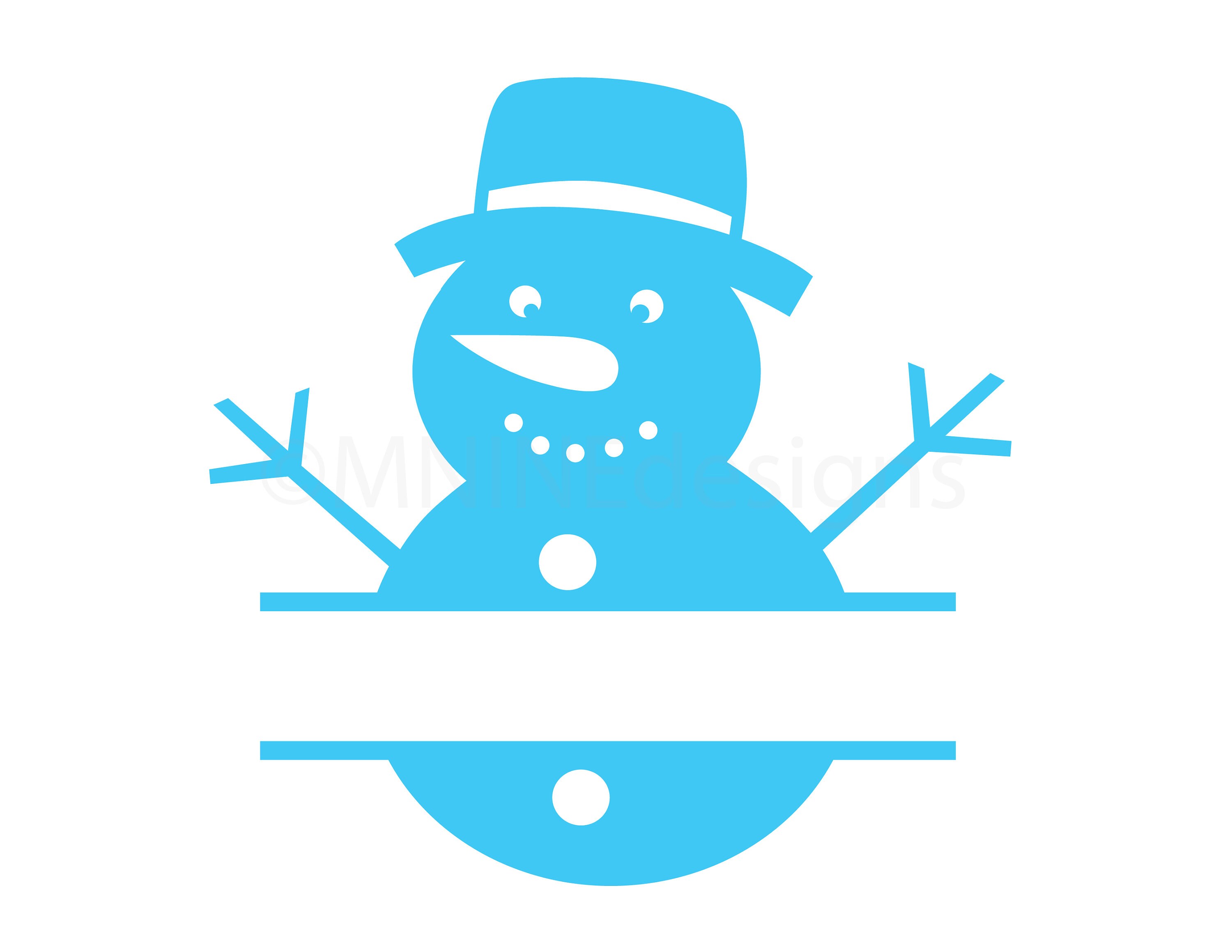 Snowman Split Frame SVG Snowman Frame Cut File Snowman - Etsy