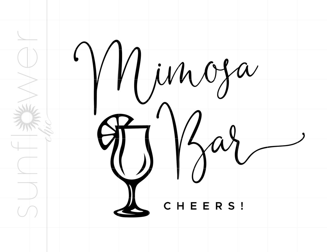 Mimosa Bar SVG | Wedding Cut File | Minimalist Wedding Svg | Wedding ...