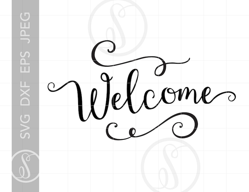 Silhouette Cutting File Welcome Script Svg File Welcome - Etsy